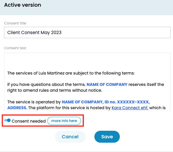 Professionals: How to setup your Client Consent (Your terms and conditions)